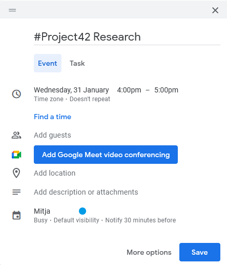 Google Calendar TimeSheet | My Hours